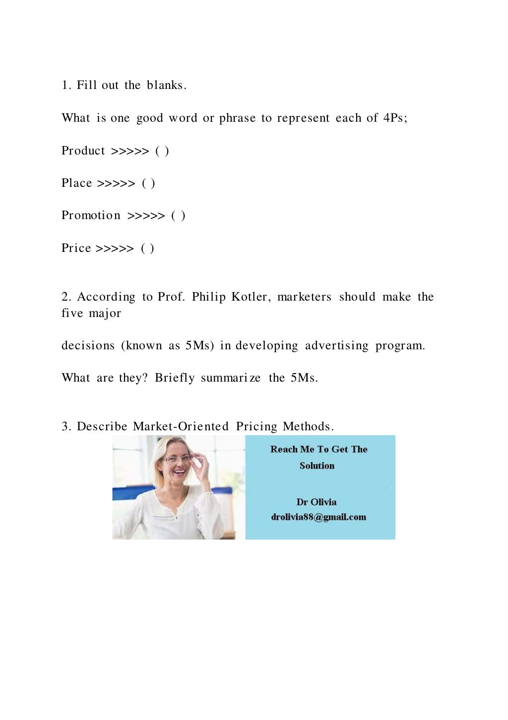 1. Fill out the blanks.What is one good word or phrase to repres | PDF