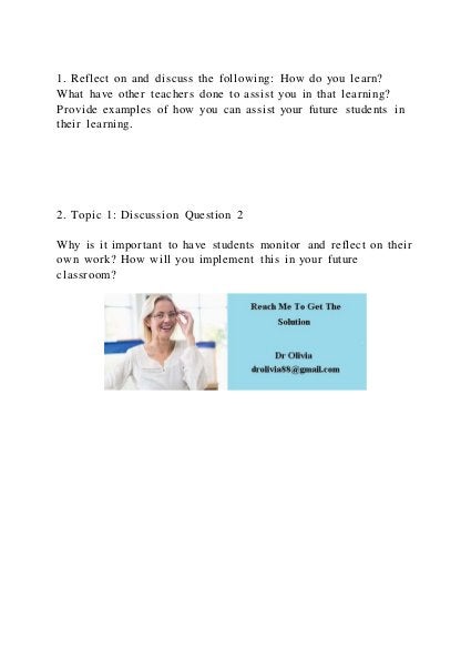 1. Reflect on and discuss the following How do you learn What have | DOCX