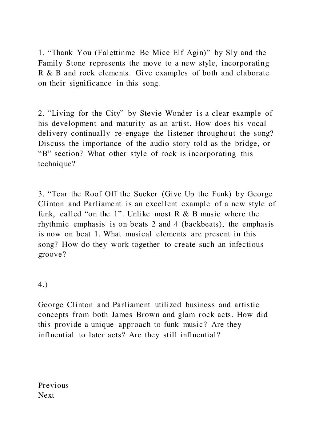 1. Thank You (Falettinme Be Mice Elf Agin)” by Sly and the Family S | DOCX