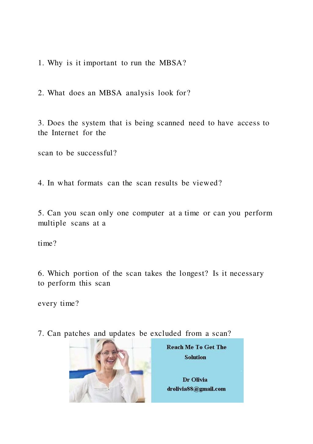 1. Why is it important to run the MBSA2. What does an MBSA | PDF