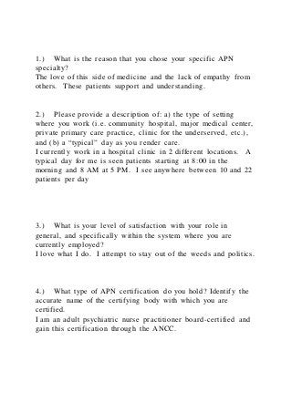 1.) What is the reason that you chose your specific APN special | DOCX