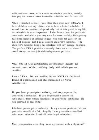 1.) What is the reason that you chose your specific APN special | DOCX