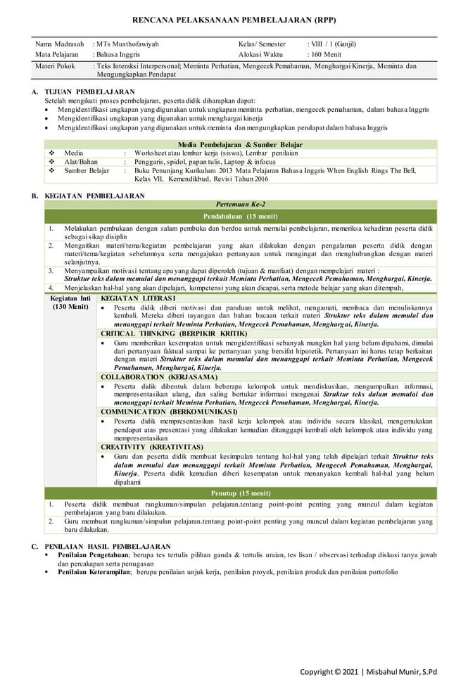 1.2 RPP I Bhs Inggris Kelas 8.docx