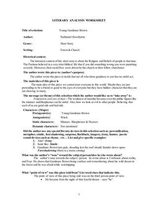 1.Prelim-Literary Criticism Activity 1 -Young Goodman Brown-Historical ...