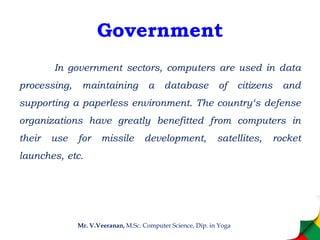 1.1.3 Applications of Computer & 1.1.4 Advantages of Computer | PPT