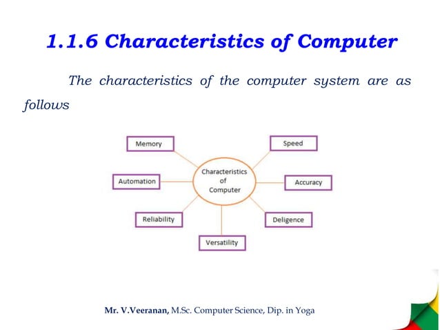 1.1.6 Characteristics of Computer | PPT