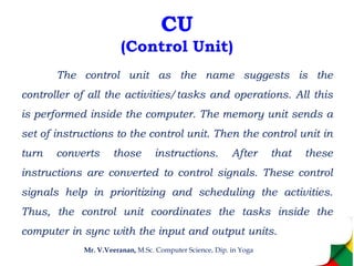1.1.7 Block diagram and Working Principle of Computer | PPT