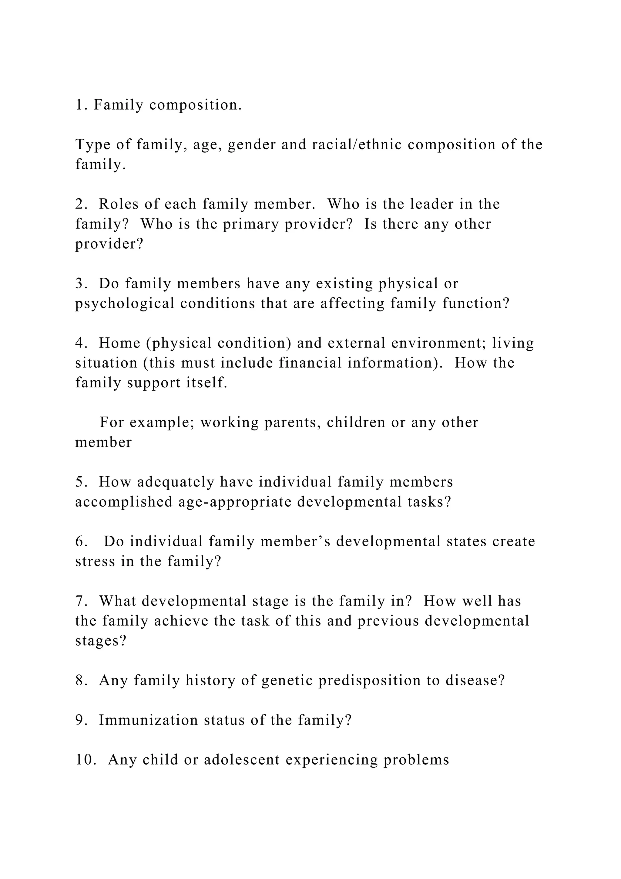 1. Family composition. Type of family, age, gender and racial | PDF
