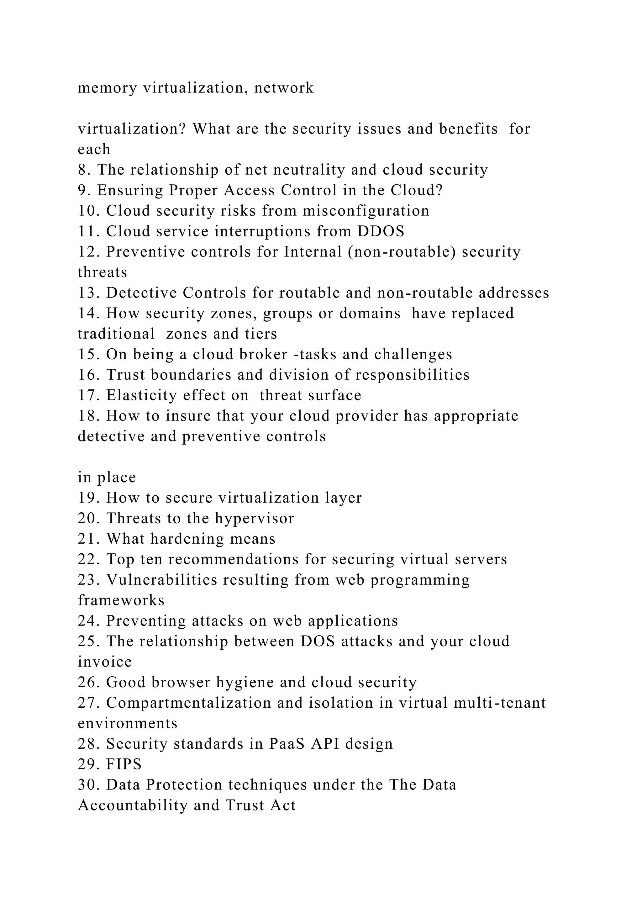 1. Discuss Shared technology vulnerabilities in the cloud, .docx