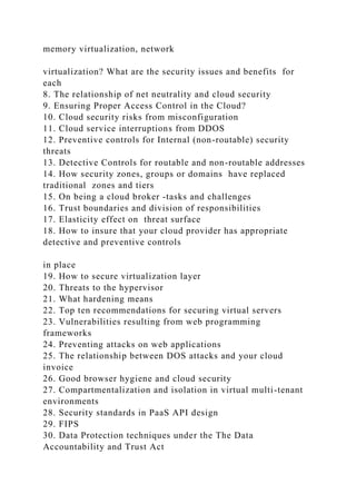 1. Discuss Shared technology vulnerabilities in the cloud, .docx