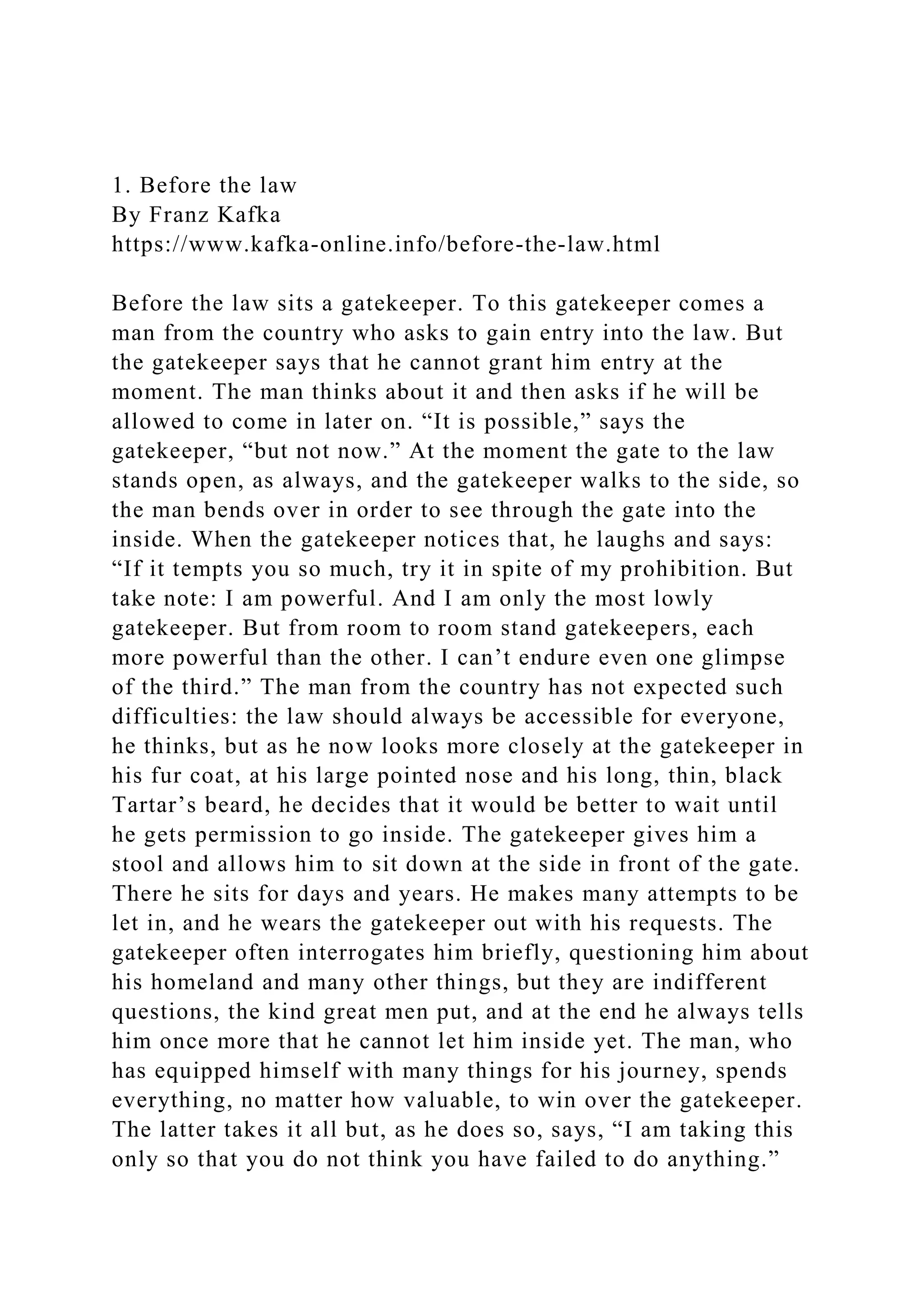 1. Before the law By Franz Kafkahttpswww.kafka-online.info.docx