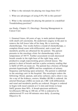 1. Suzanne Jones, 76-year-old patient with COPD is admitted to the.docx