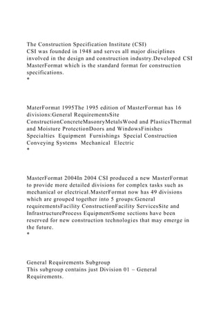 1. What two major components make up the contract documents 2. .docx