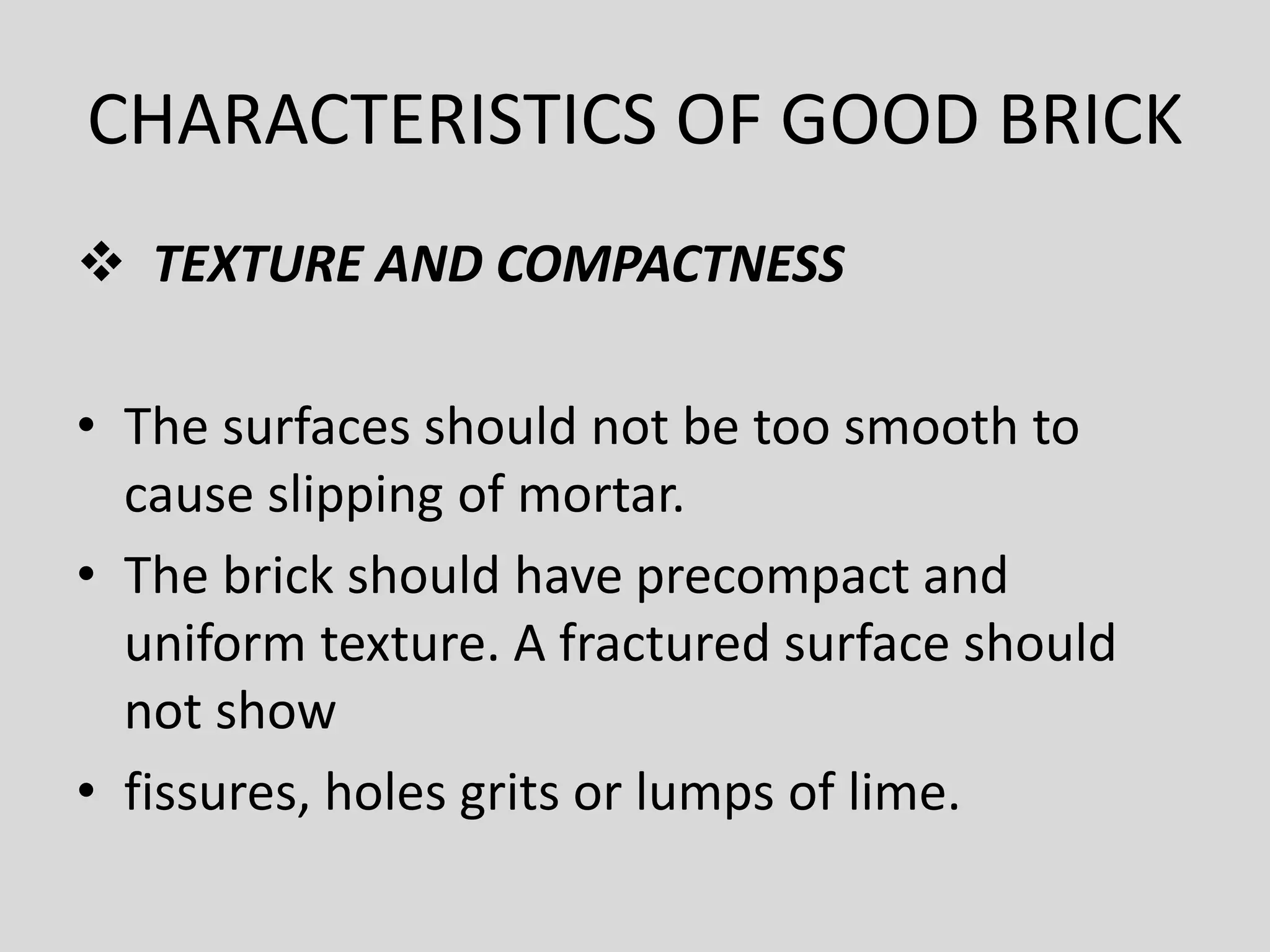 CLASSIFICATION AND CHARACTERISTICS OF BRICK | PPTX