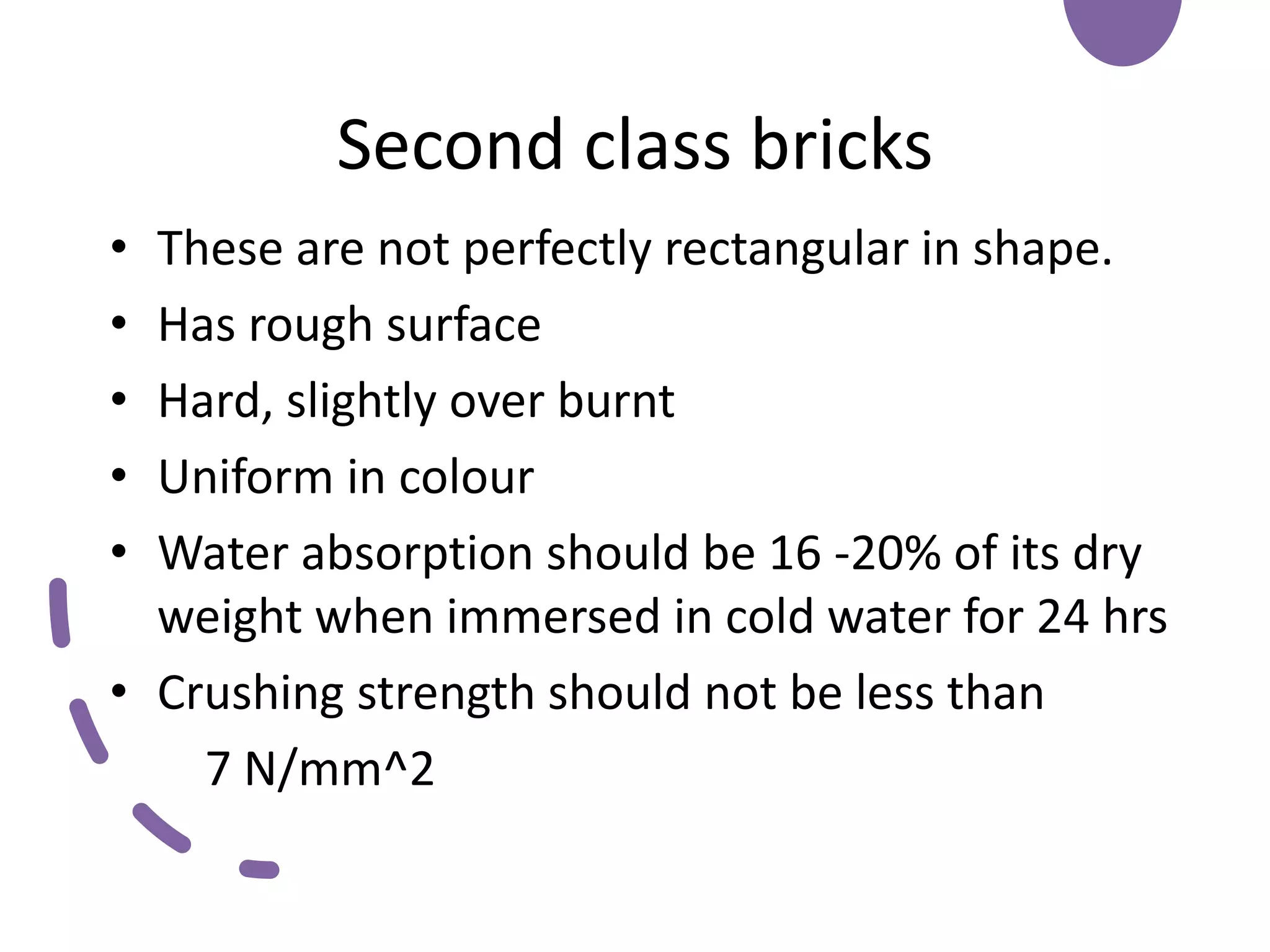 CLASSIFICATION AND CHARACTERISTICS OF BRICK | PPTX