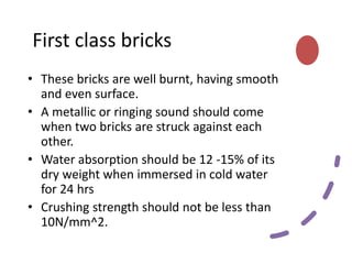 CLASSIFICATION AND CHARACTERISTICS OF BRICK | PPTX