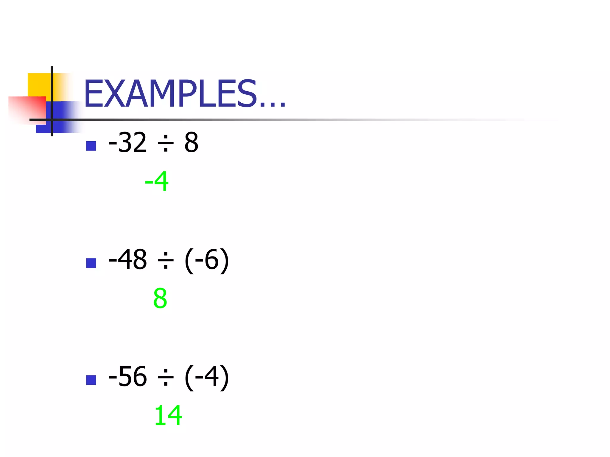 Division of Integers