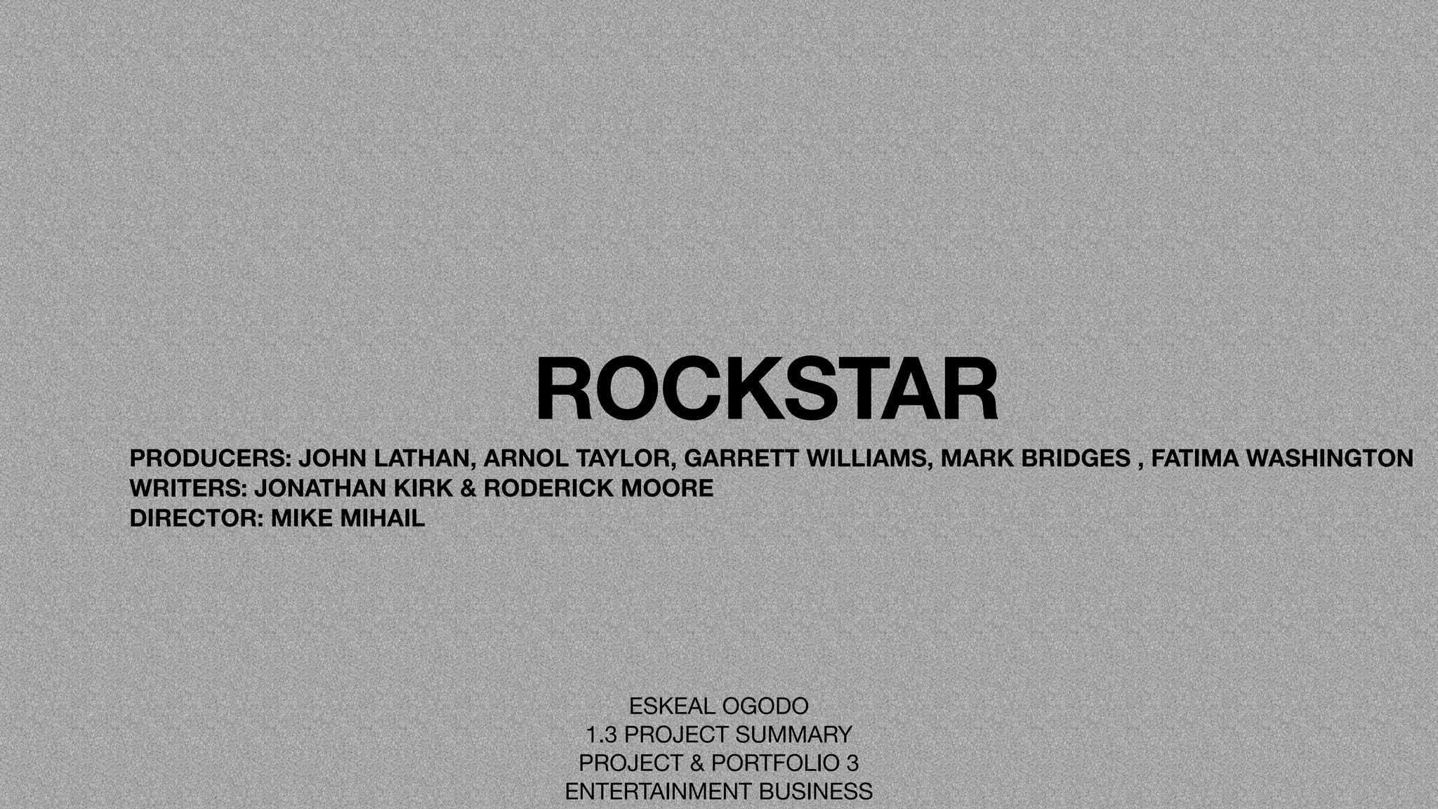 ROCKSTAR SUMMARY | PPT