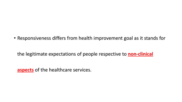Responsiveness of Health Systems | PPT