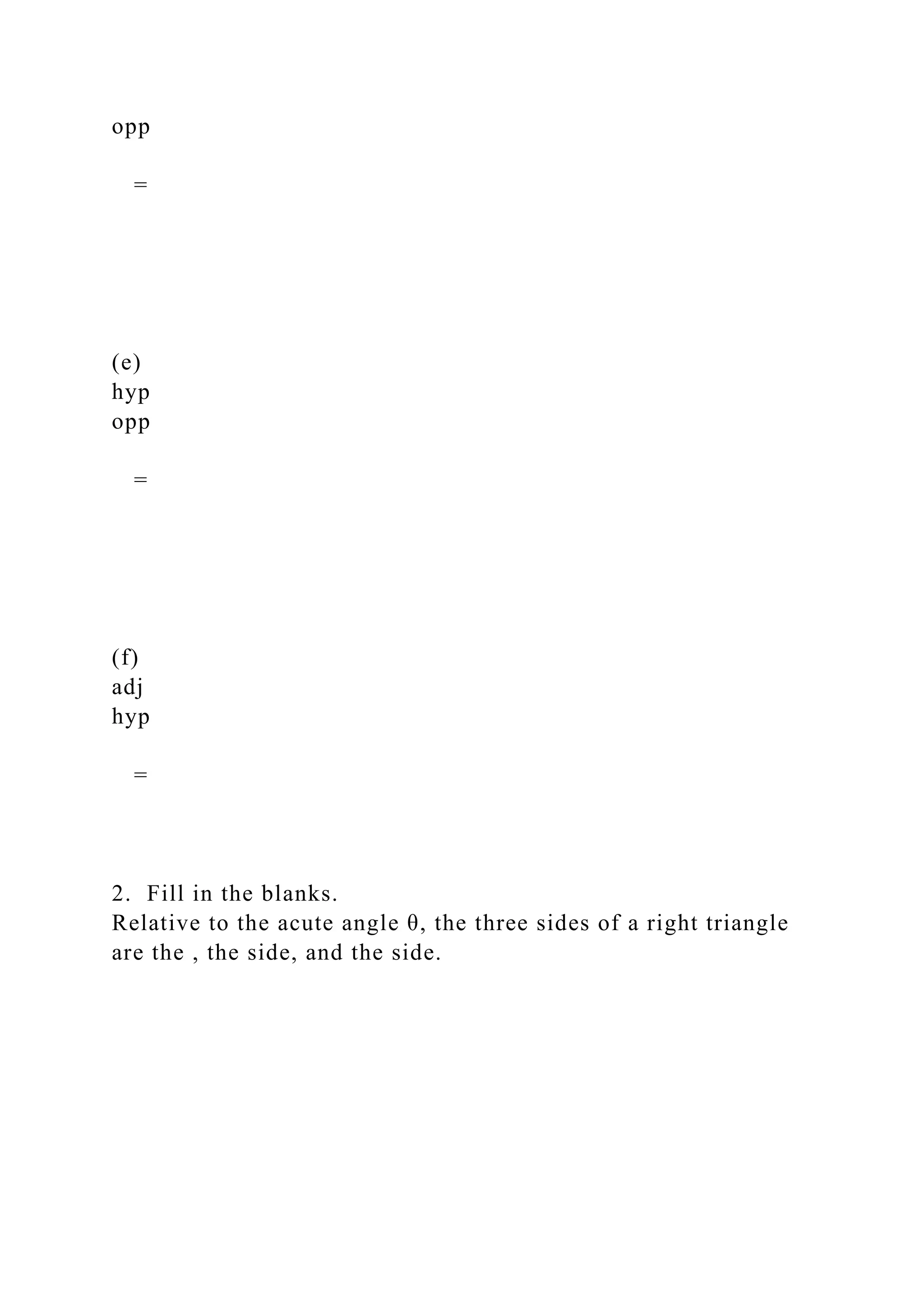 1. Match the right triangle definition with its trigonometric fu.docx