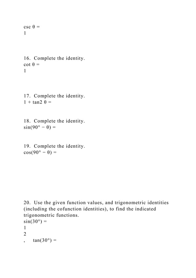 1. Match the right triangle definition with its trigonometric fu.docx