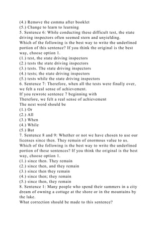 1. Sentence 1 One of the lifelong memories many of us share are t.docx ...