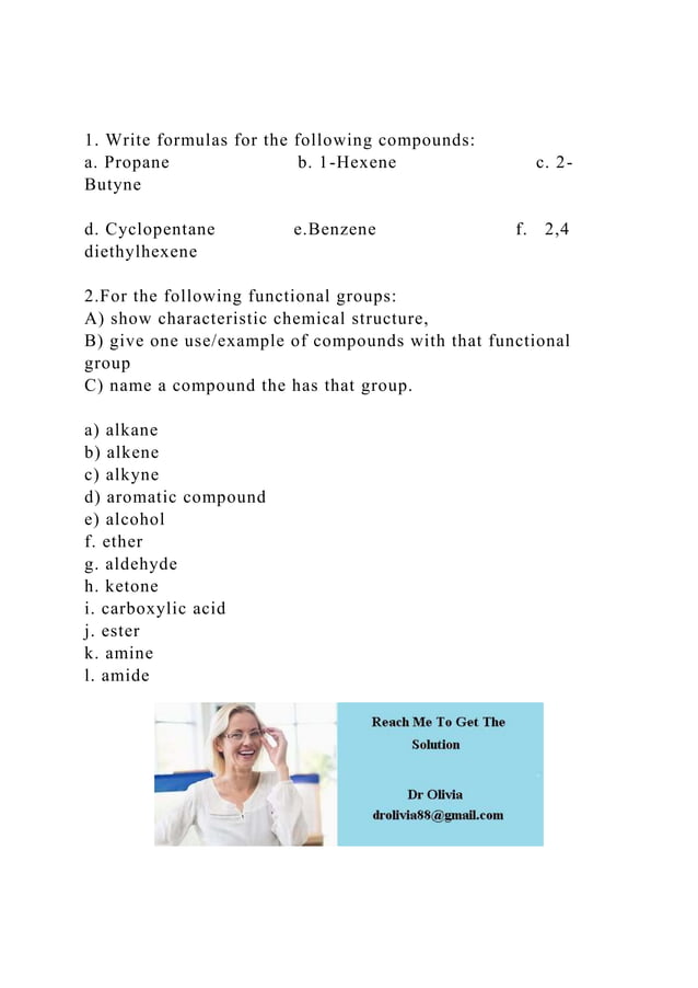 1. Write formulas for the following compoundsa. Propane .docx