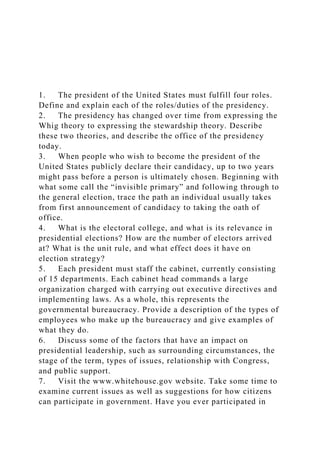 1.The president of the United States must fulfill four role.docx