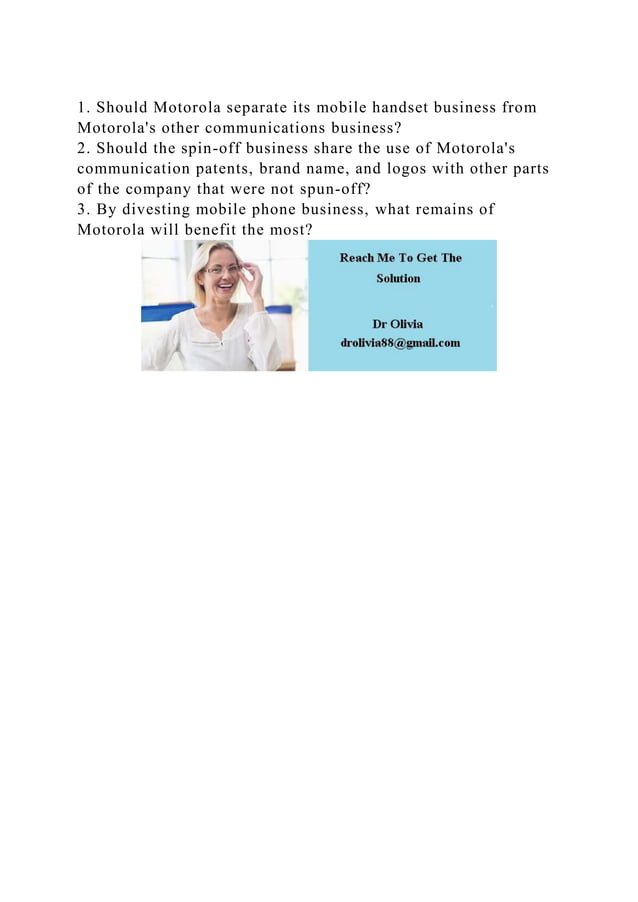 1. Should Motorola separate its mobile handset business from Motorol.docx
