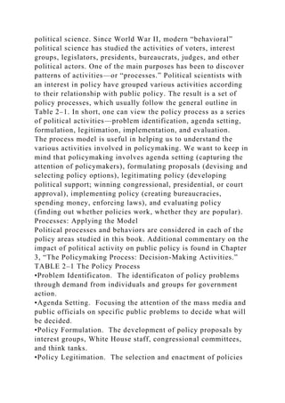 1. Public Policy Understanding public policy is both an art a.docx
