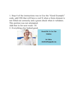 1. Step 4 of the instructions was to Use the Good Example” code, .docx