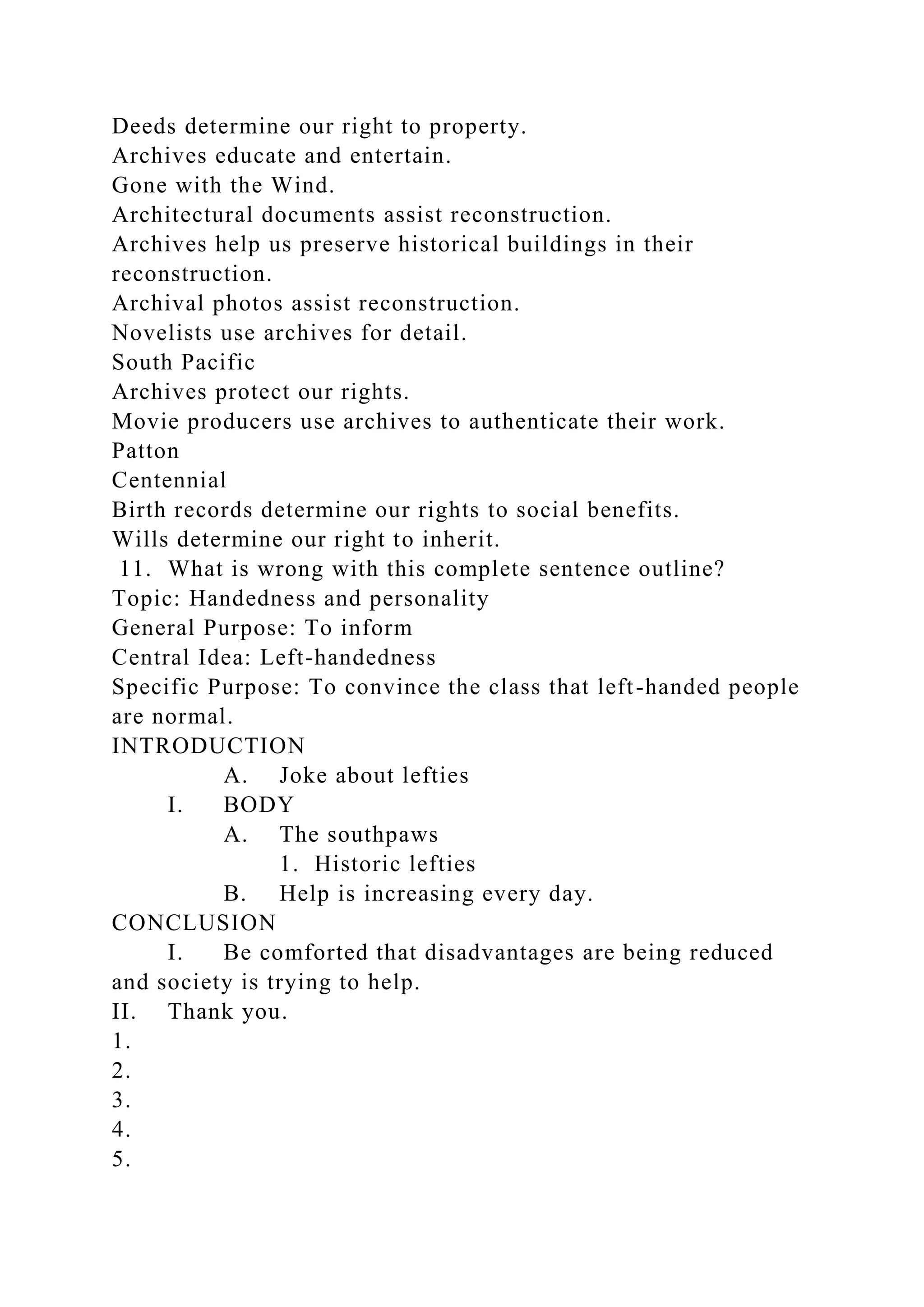 1. The typical outline development isa.keyword, complete, to.docx