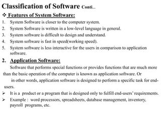 Introduction of OS & Classification of Software | PDF