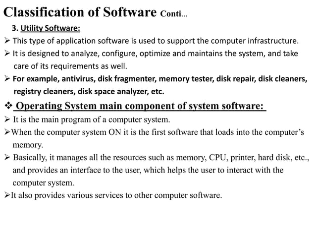 Introduction of OS & Classification of Software | PDF