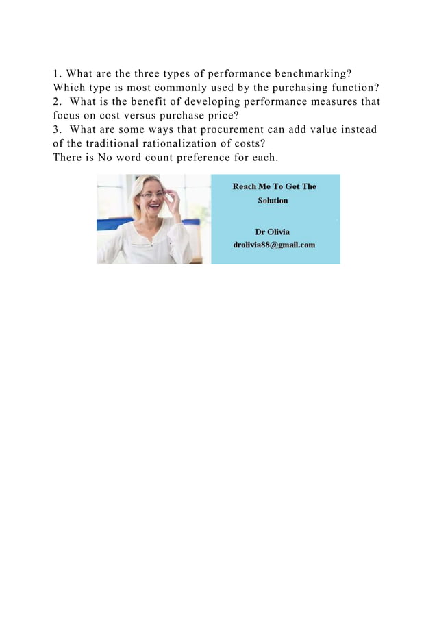 1. What are the three types of performance benchmarking Which type .docx