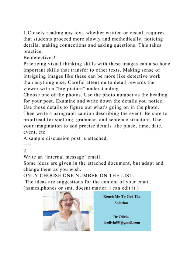 1.Closely reading any text, whether written or visual, requires that.docx