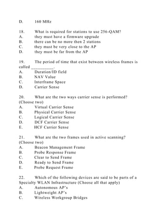 1. How long is a RIFS A. 2 microsecondsB. .docx