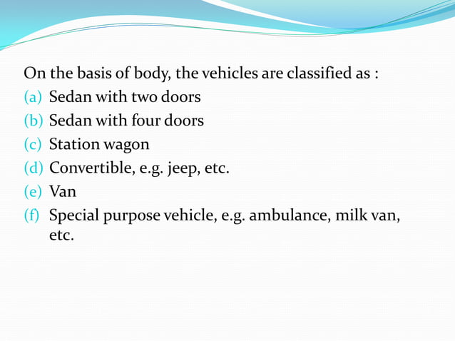 1.1 Classification of automobile.pdf | Auto Type | Automotive