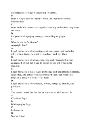 1. An example of an almanac isA. Old Farmers.B. World Boo.docx