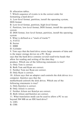 1. High-level formatting in Windows XP, Vista, and 7 uses which tool.docx