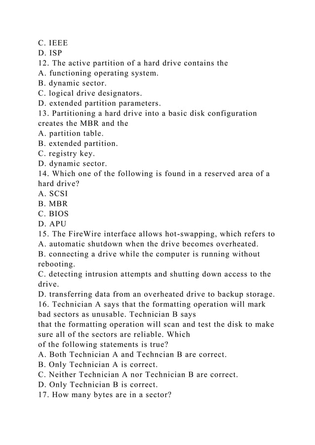1. High-level formatting in Windows XP, Vista, and 7 uses which tool ...