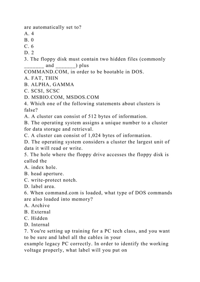1. High-level formatting in Windows XP, Vista, and 7 uses which tool ...