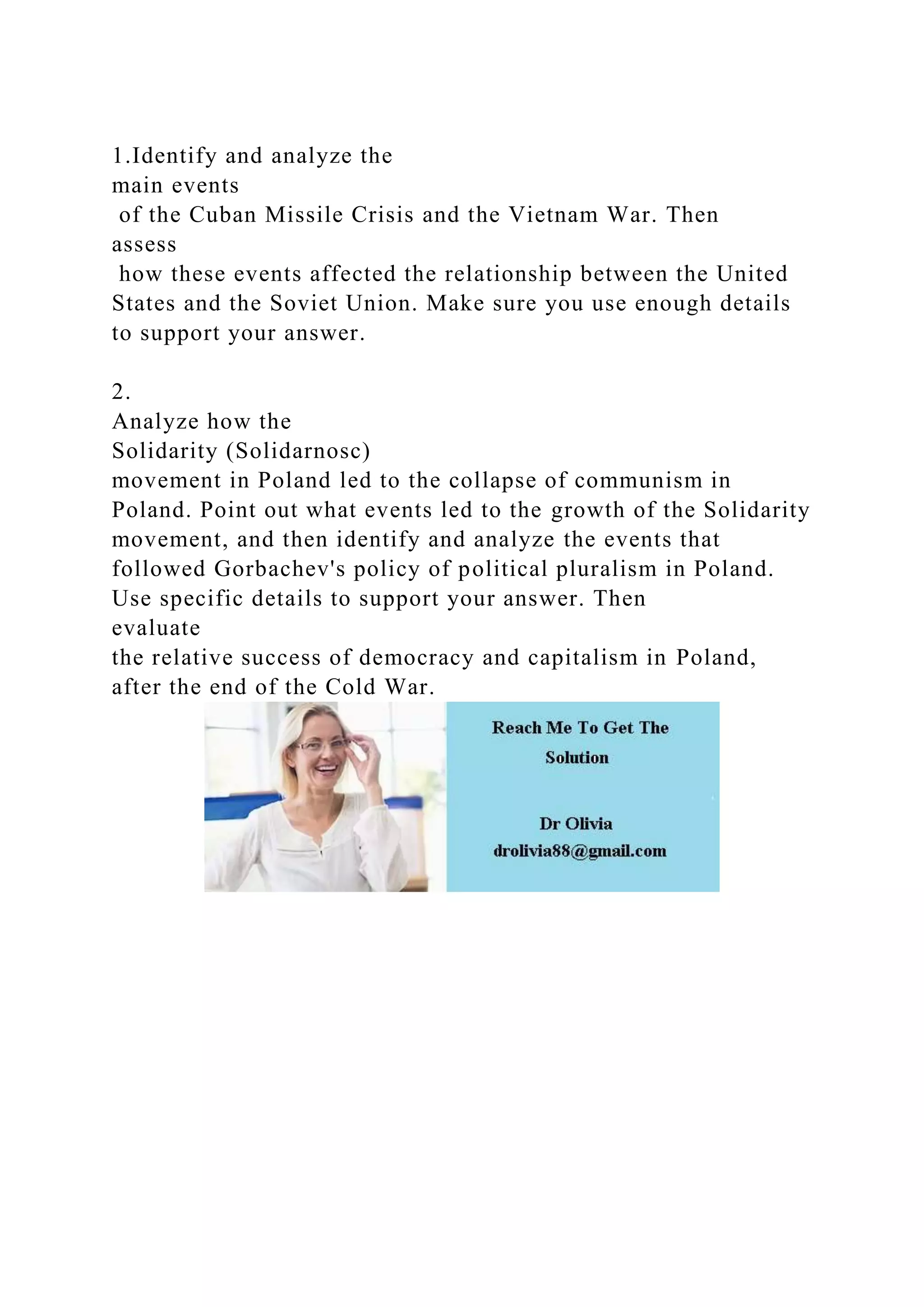 1.Identify and analyze the main events of the Cuban Missile Cris.docx