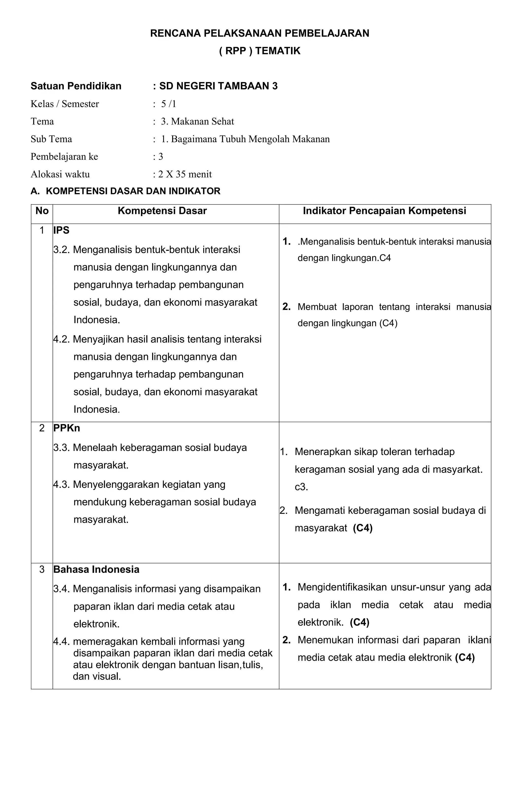 1 Rencana Pelaksanaan Pembelajaran 2 Rpp 1 Pdf