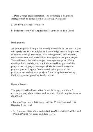 1. Data Center Transformation – to complete a migration strategypla.docx