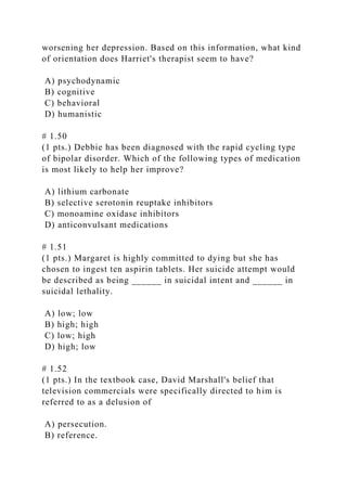 1.20(1 pts.) In the 70s, Dr. Richard Raskin underwent a radical su.docx ...