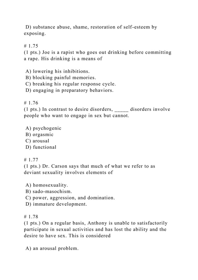 1.20(1 pts.) In the 70s, Dr. Richard Raskin underwent a radical su.docx ...