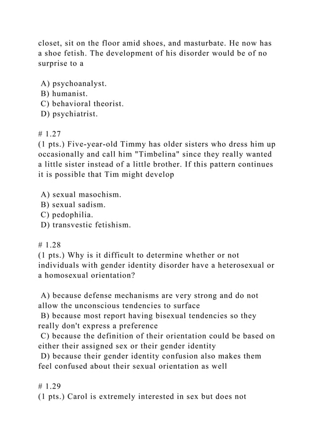 1.20(1 pts.) In the 70s, Dr. Richard Raskin underwent a radical su.docx ...
