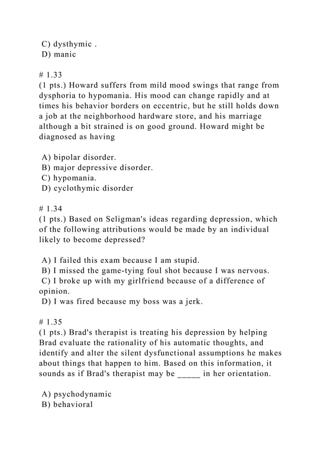 1.20(1 pts.) In the 70s, Dr. Richard Raskin underwent a radical su.docx ...