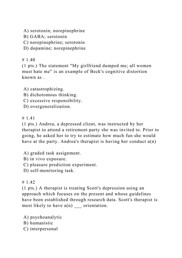 1.20(1 pts.) In the 70s, Dr. Richard Raskin underwent a radical su.docx ...
